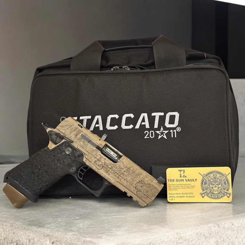 STACCATO CUSTOM P4 HD “BLACK OPS” 1 OF 1 PORTED – Tee Gun Vault