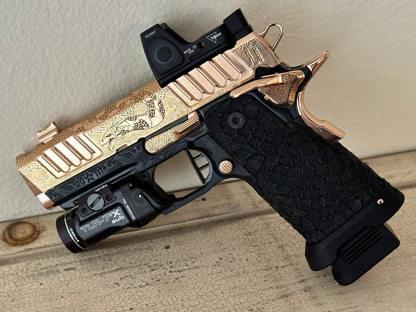 STACCATO CUSTOM CS PORTED 1 OF 1 "DRAGON SCALE" IN 18K ROSE GOLD WITH ...