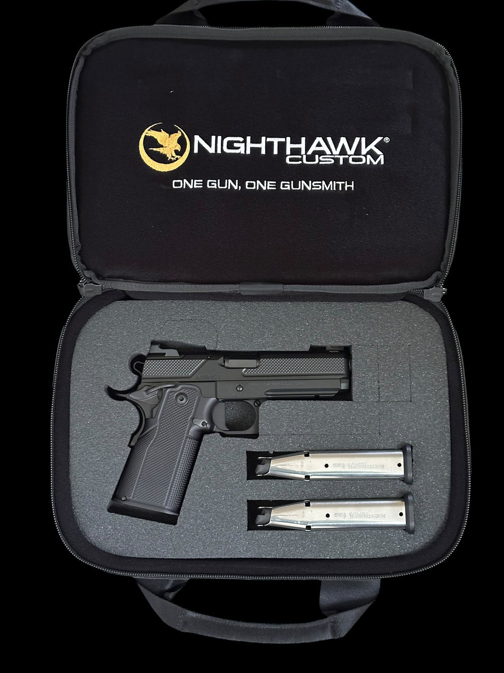 NIGHTHAWK CUSTOM DOUBLE AGENT DS 4.25” OPTIC READY BLACK DLC COMMANDER ...