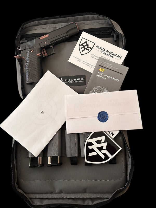 ALPHA AMERICAN AAF-4 DOUBLE STACK 9mm BLACK DLC ROSE GOLD PVD FINISH ...