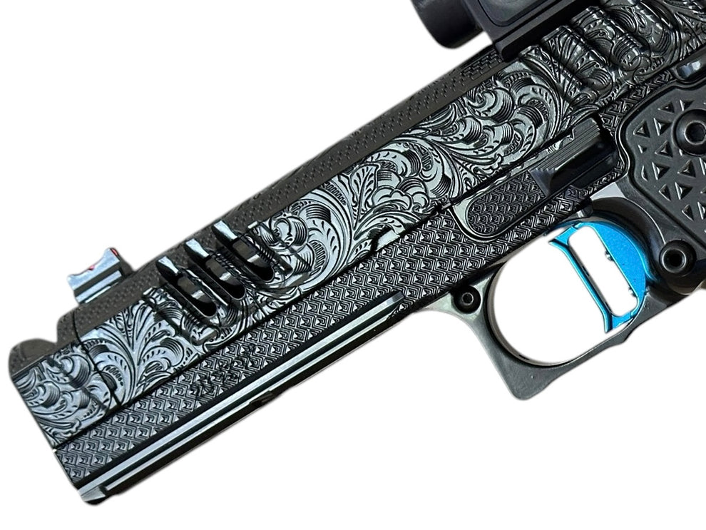 STACCATO CUSTOM XC GLOSS BLACK FINISH FULLY ENGRAVED SCROLL WITH ATLAS ...