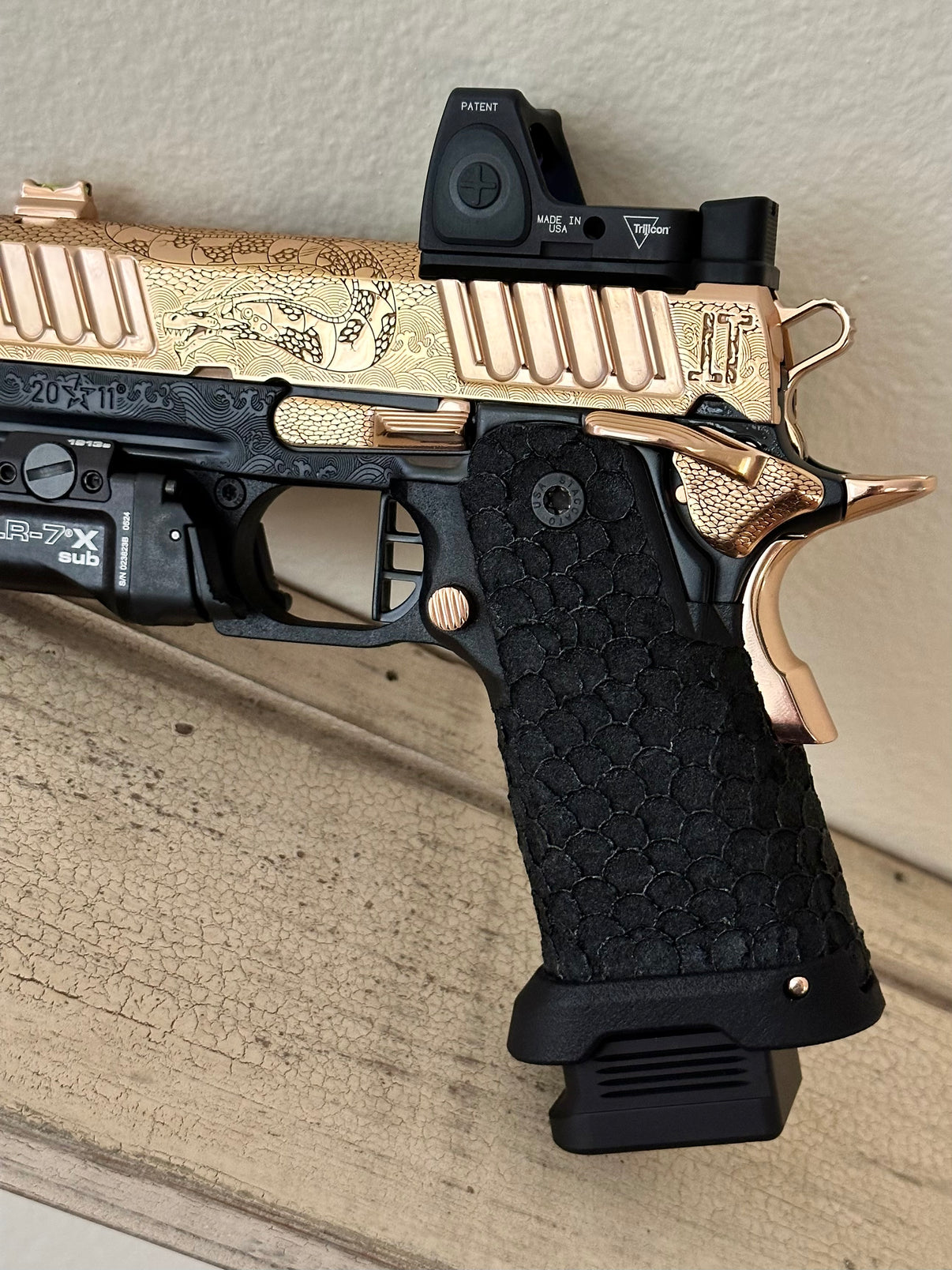 STACCATO CUSTOM CS PORTED 1 OF 1 "DRAGON SCALE" IN 18K ROSE GOLD WITH ...