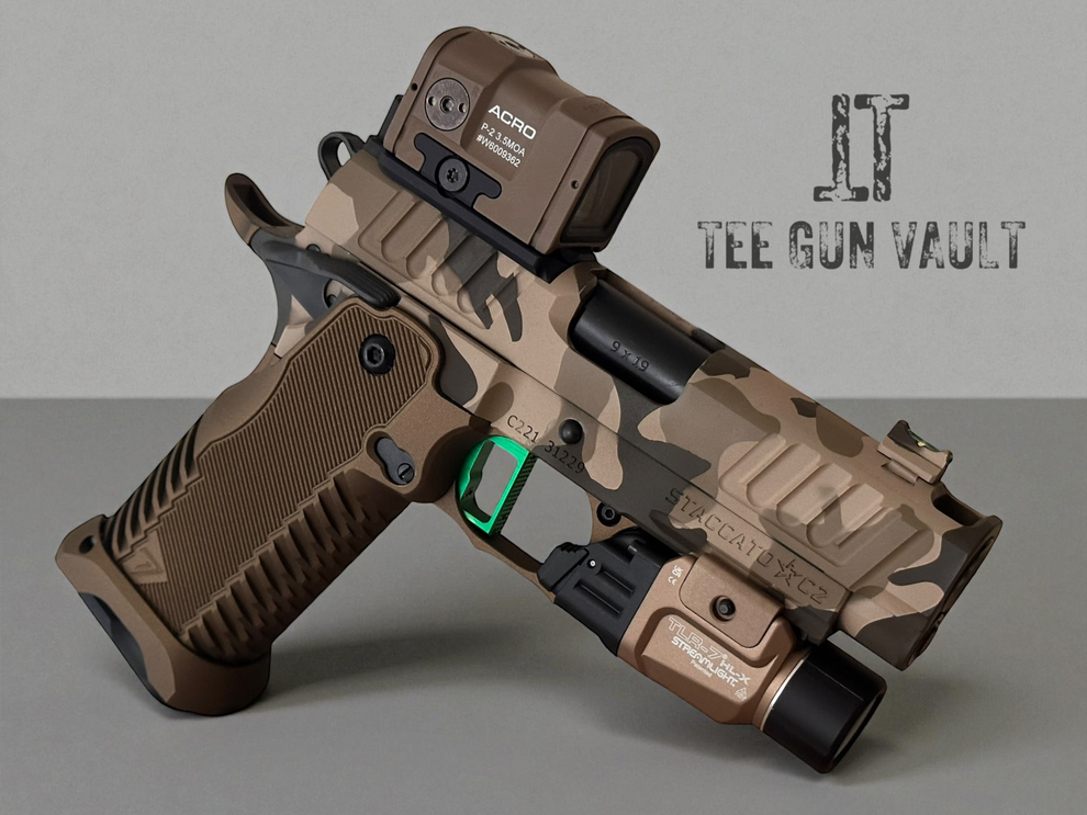 STACCATO CUSTOM C2 PORTED 3.9” MULTICAM WITH T7 ALUMINUM GRIPS INFINIT ...