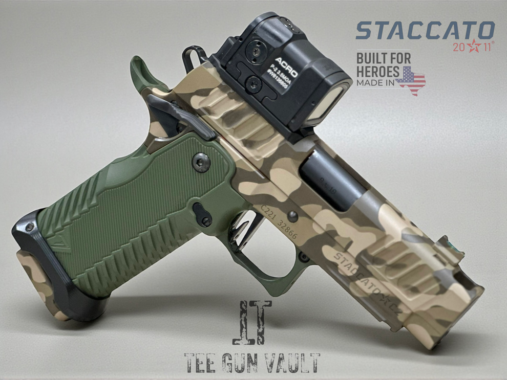 STACCATO CUSTOM C2 PORTED 3.9” MULTICAM WITH T7 ALUMINUM GRIPS, AIMPOI ...