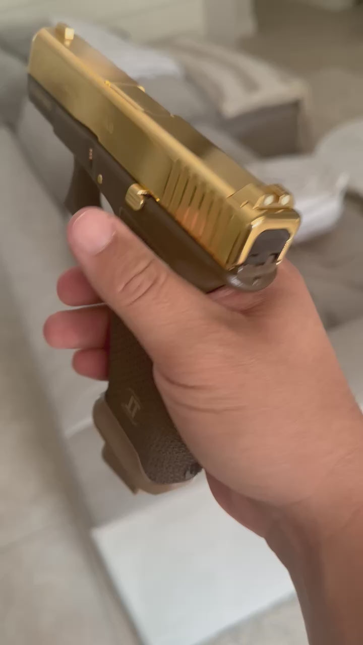 GLOCK 19X HIGH POLISHED AND 24K GOLD PLATED – Tee Gun Vault