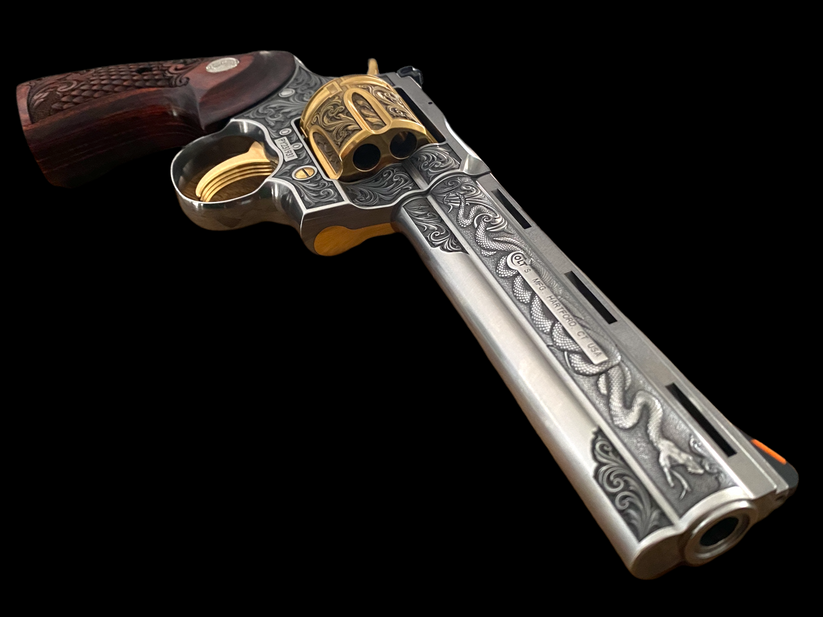 COLT PYTHON 6 INCH ENGRAVED AND 24K GOLD PLATED WITH DIAMONDS – Tee Gun ...