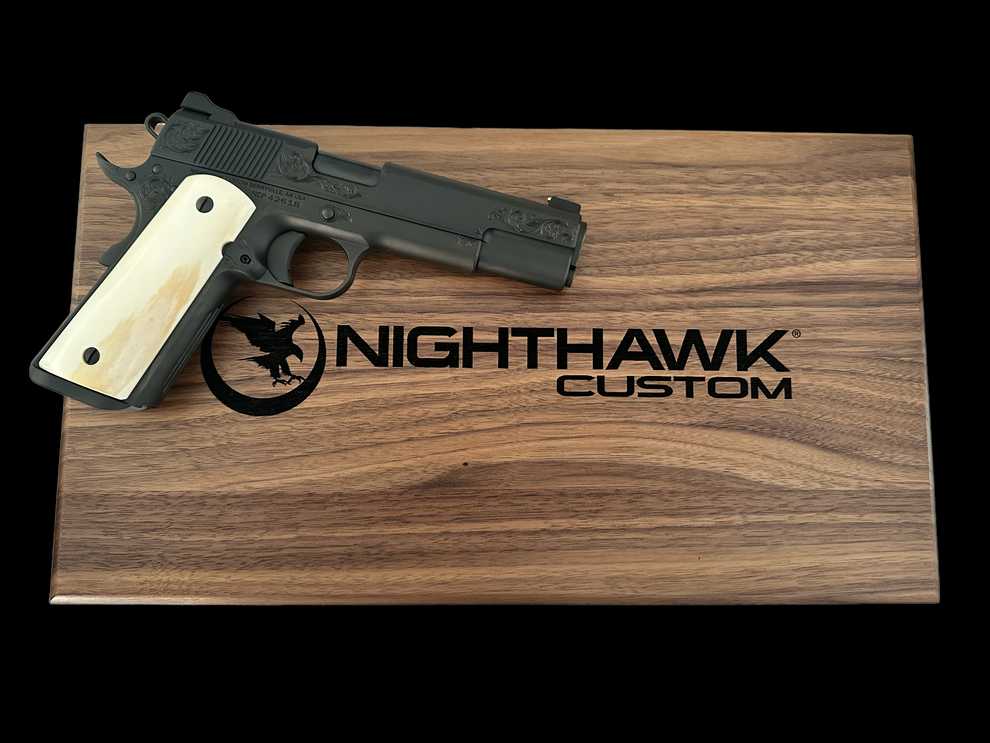 NIGHTHAWK CUSTOM VIP BLACK 45ACP GIRAFFE BONE GRIPS – Tee Gun Vault