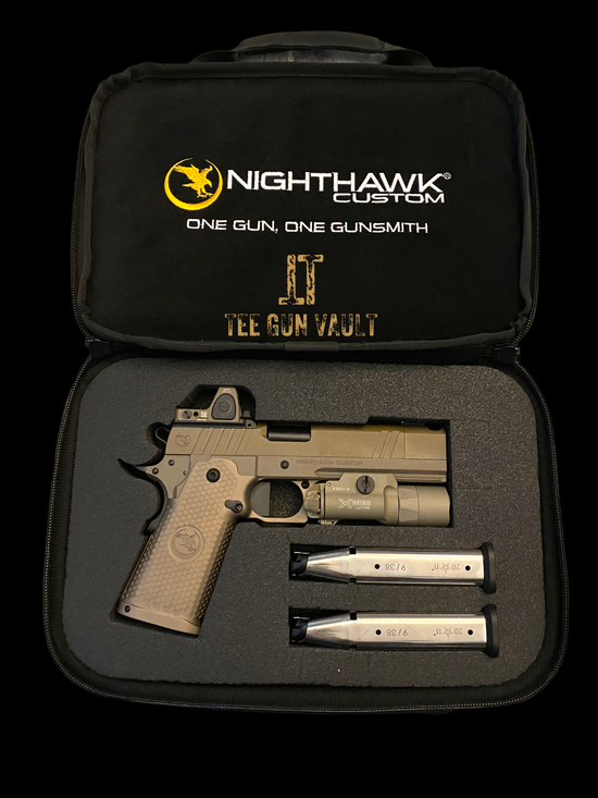 NIGHTHAWK CUSTOM SANDHAWK W/TRIJICON RMR AND X300 9MM – Tee Gun Vault